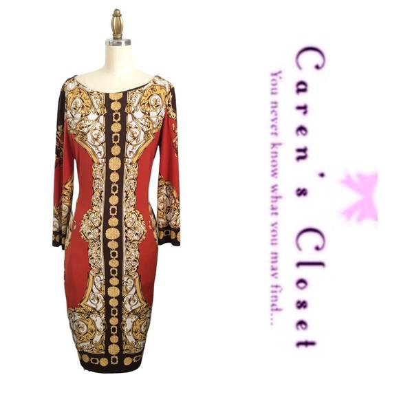 Cache | Dresses | Vintage Cache Stretch Jersey Royal Print Stealth ...